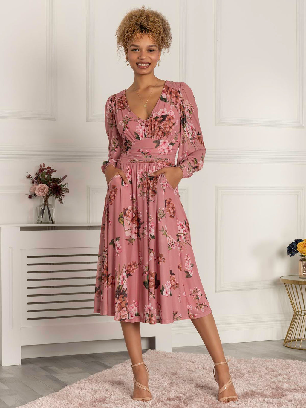 Phoebe Long Sleeve Mesh Dress, Pink – Jolie Moi Wholesale